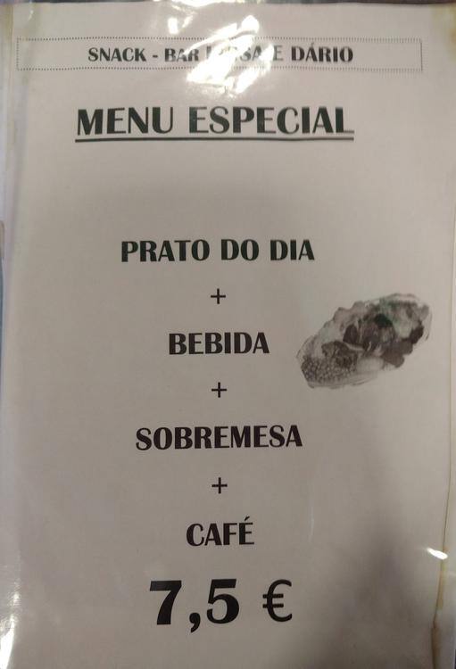 Menu at Café Luisa, Lisbon