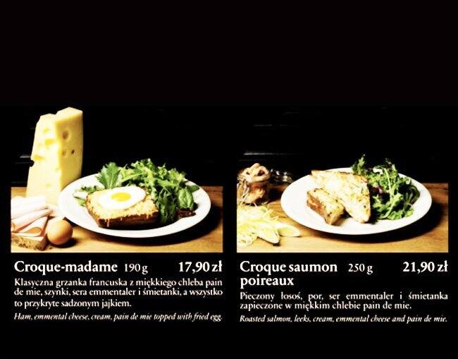 Menu at PAUL restaurant, Warsaw, Emilii Plater 53