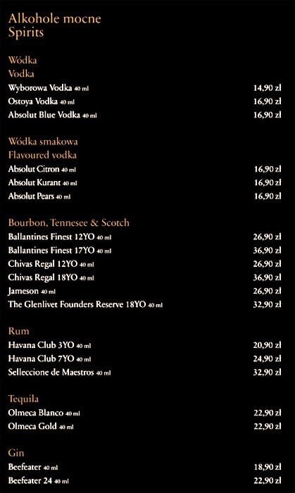 Menu at PAUL restaurant, Warsaw, Emilii Plater 53