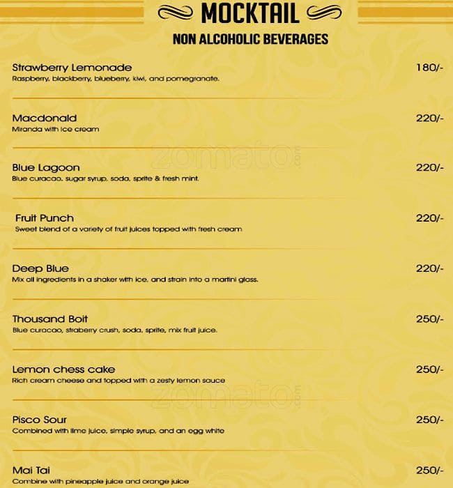 Ozone Wine & Dine Menu, Menu for Ozone Wine & Dine, Khajrana, Indore ...