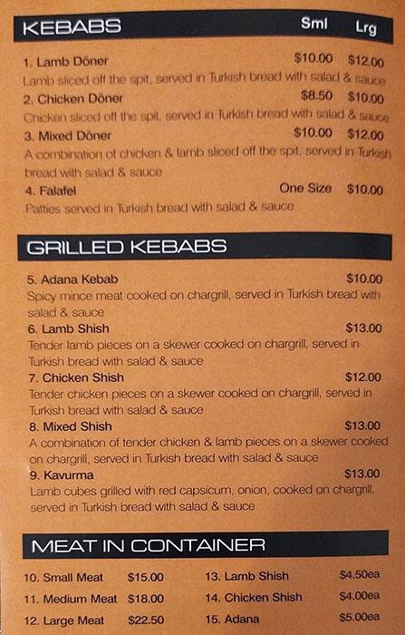 Menu at MKS Kebab Dallas fast food, Dallas