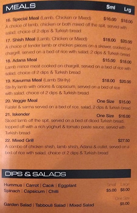 Menu at MKS Kebab Dallas fast food, Dallas