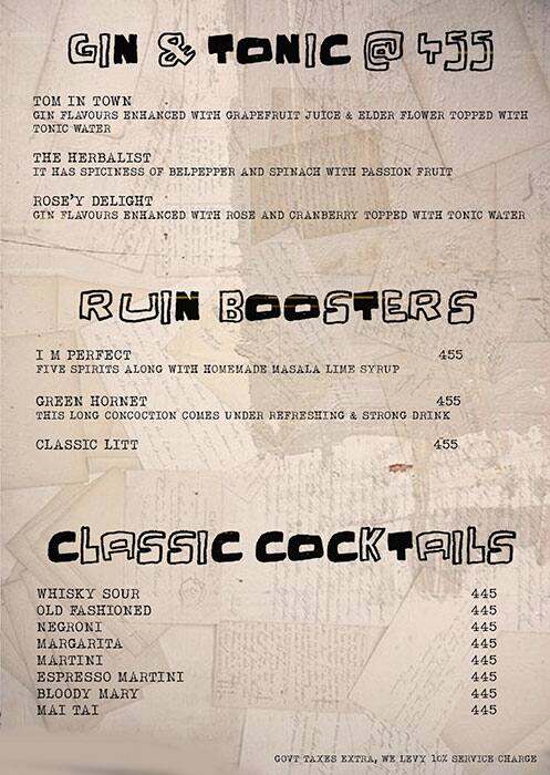 Menu at Imperfecto - Logix Mall, Noida