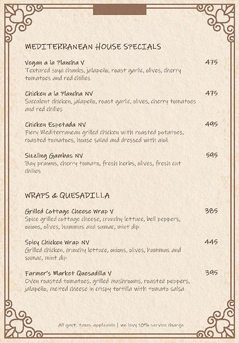 Menu at Imperfecto - Logix Mall, Noida