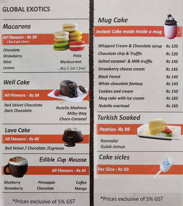 Menu at Silky Treats 7th Heaven, Guwahati