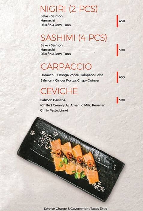 Menu at Foo Bandra, Mumbai