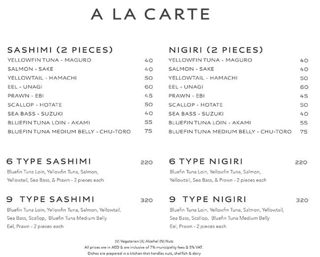 Menu at Karma Kafé restaurant, Dubai