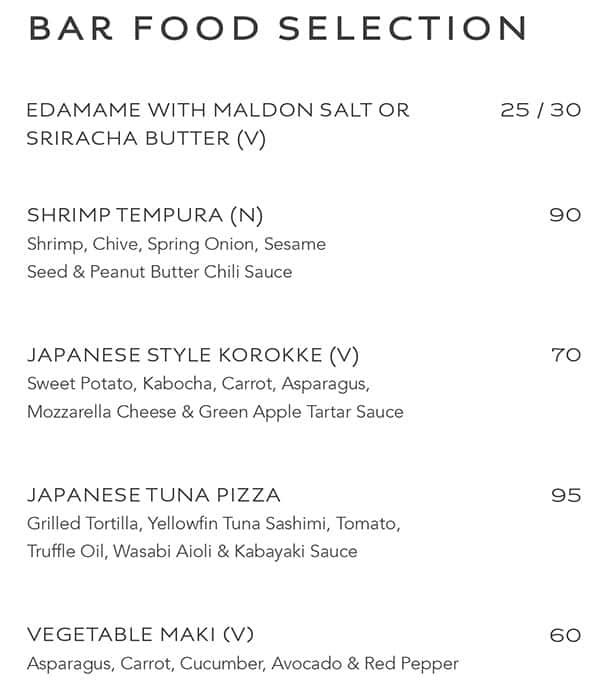 Menu at Karma Kafé restaurant, Dubai