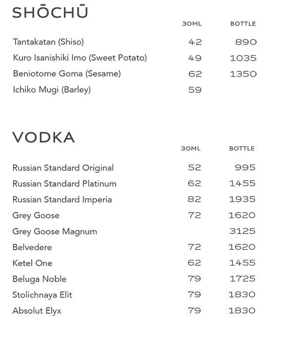 Menu at Karma Kafé restaurant, Dubai