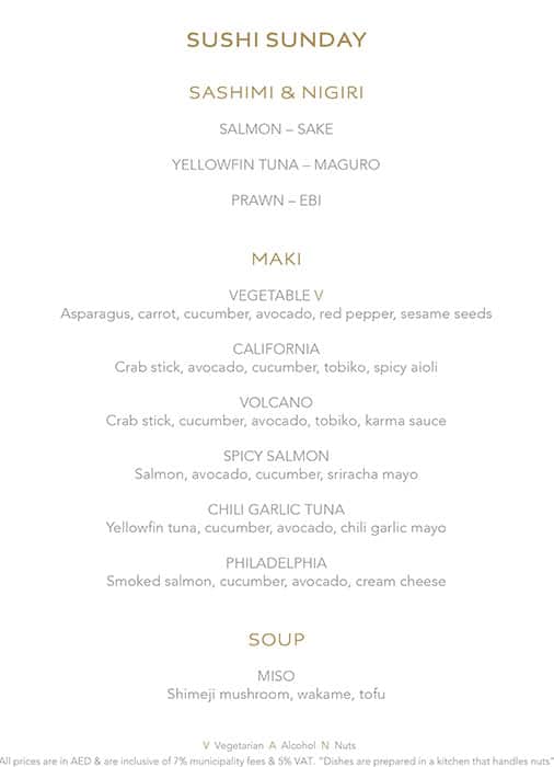 Menu at Karma Kafé restaurant, Dubai