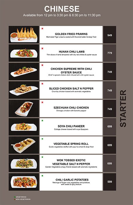 Menu of Royal Bistro Brewery - Hotel The Royal Plaza, Janpath, New Delhi
