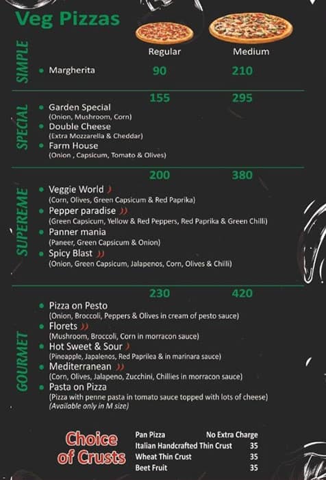 Menu of Y2 Pizza, Saravanampatty, Coimbatore