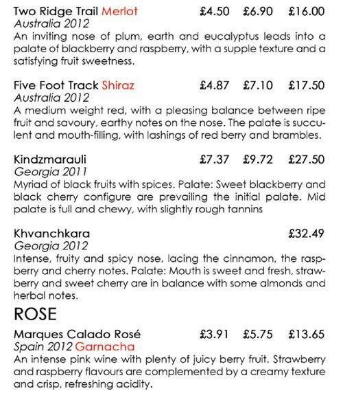 Menu at Pasha restaurant, London, 158 Camberwell Rd