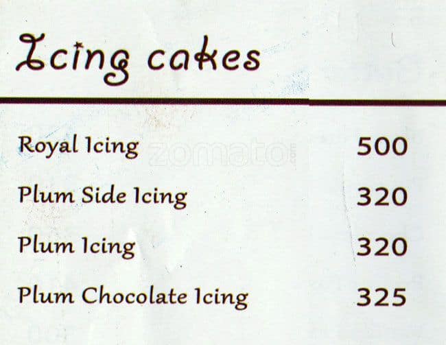 Menu at Best Bakers, Kochi, KP Vallon Road
