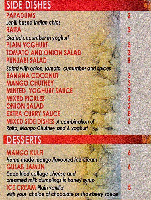 Menu at India Gate Surf Paradise restaurant, Surfers Paradise