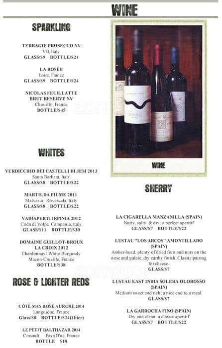 Menu at Deep Ellum pub & bar, Boston