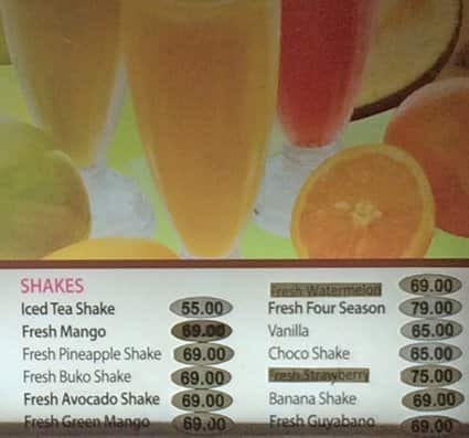 Menu at My Joy restaurant, Cebu City, 7VWX+7XQ