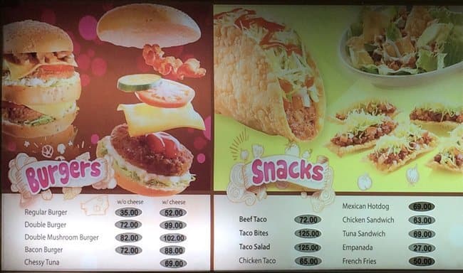Menu at My Joy restaurant, Cebu City, 7VWX+7XQ