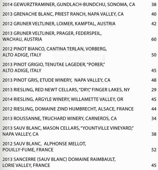 Menu at Alley Cat Oyster Bar, Cleveland