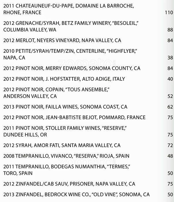 Menu at Alley Cat Oyster Bar, Cleveland