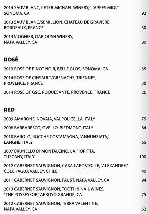 Menu at Alley Cat Oyster Bar, Cleveland