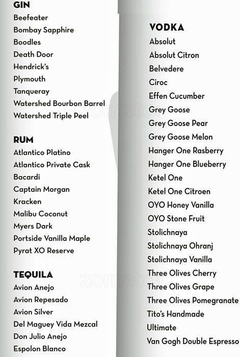 Menu at Alley Cat Oyster Bar, Cleveland