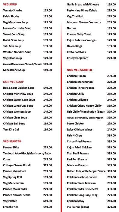 The Mint Leaf Lounge Menu, Menu podniku The Mint Leaf Lounge, Airoli ...