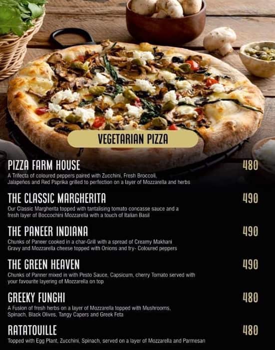 Menu of Pizza Mechanics, Mahabalipuram, Chennai