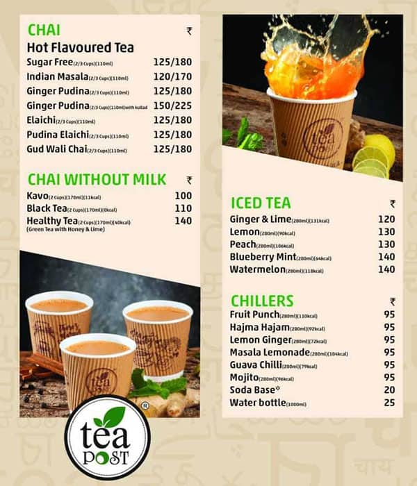 Menu of Tea Post, Hansol, Ahmedabad