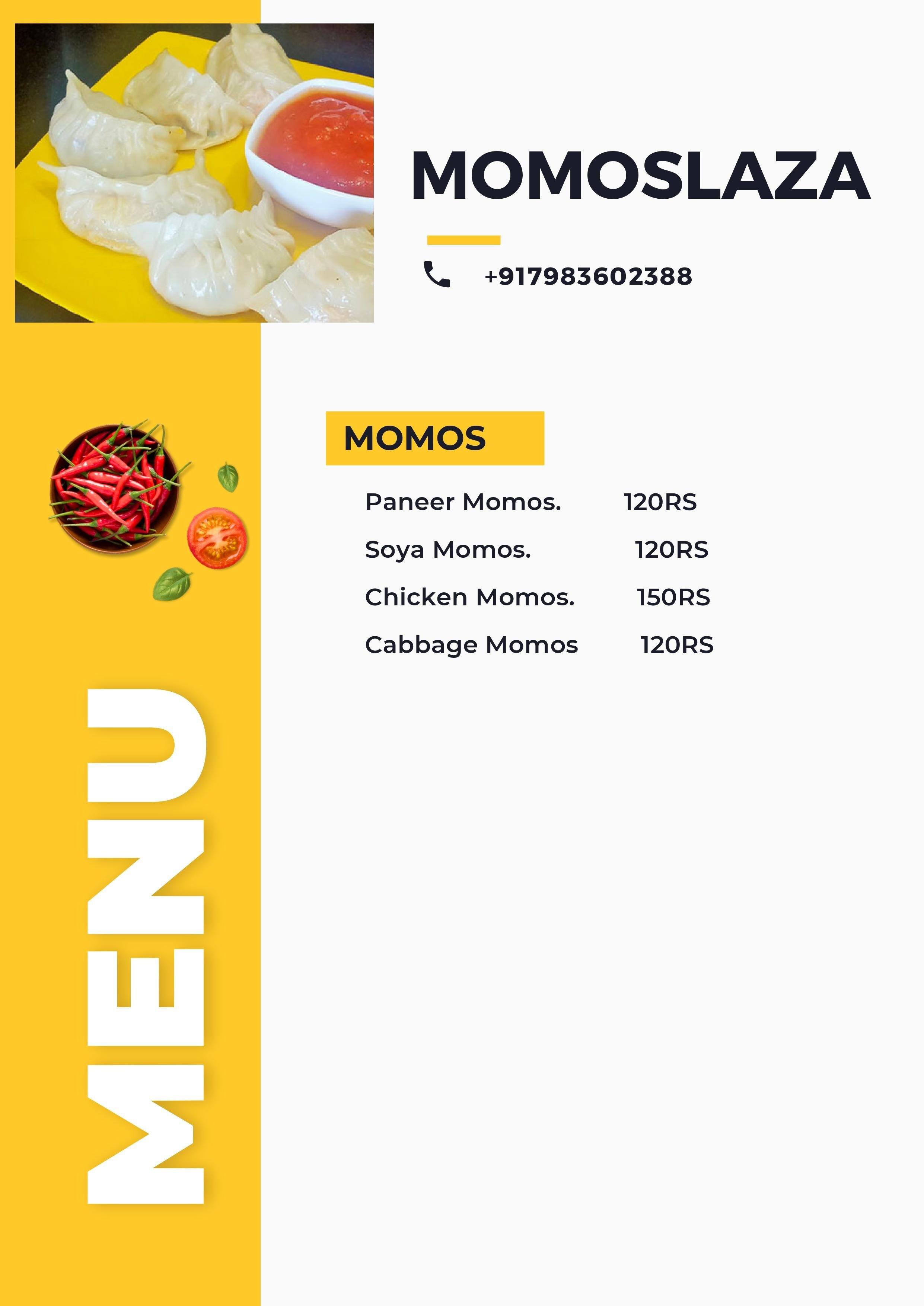 Menu of Momo Slaza, Khora Colony, Noida