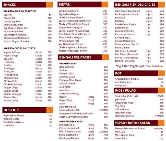 Menu of Taste Of Ganges, Goregaon West, Mumbai
