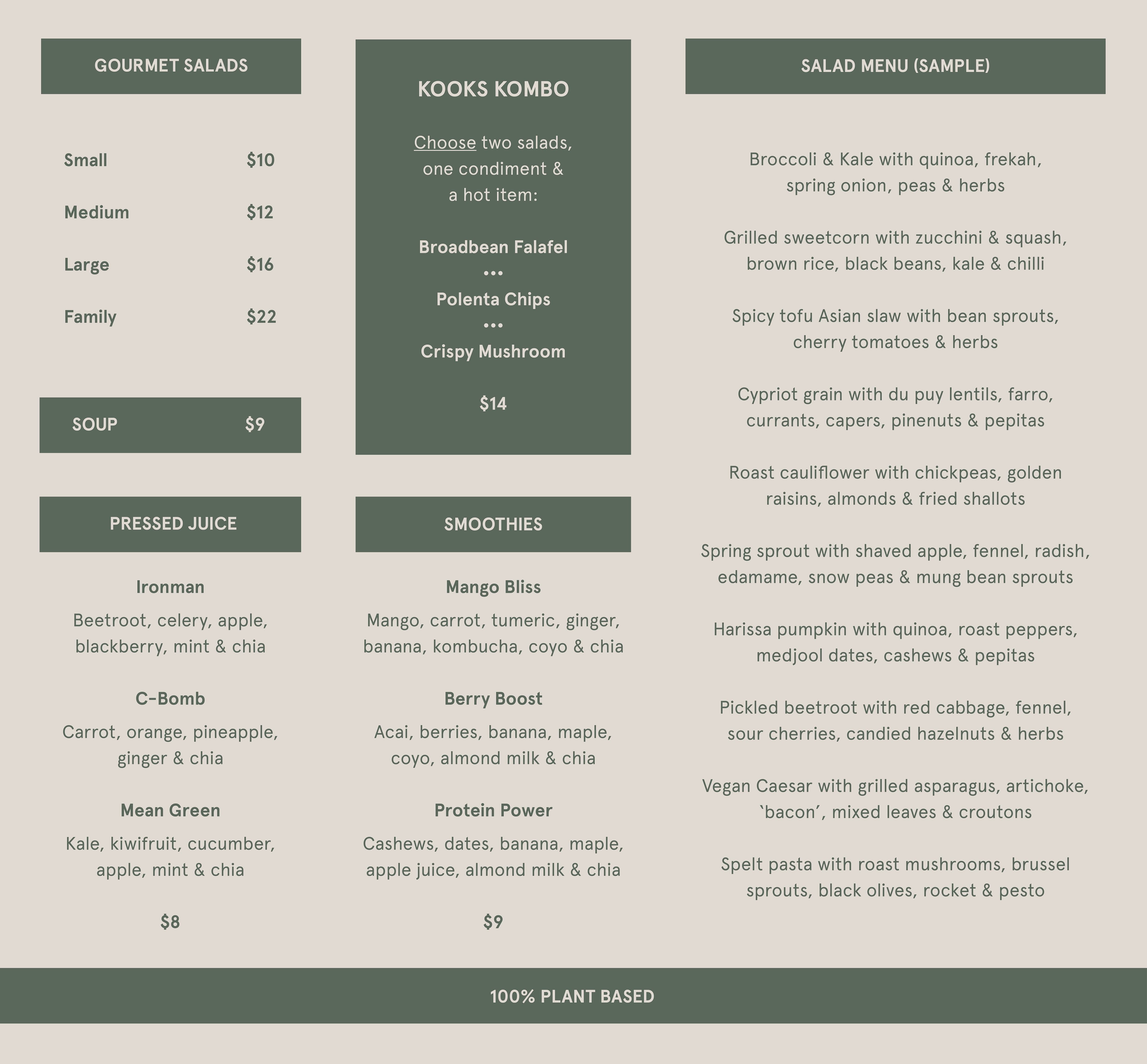 Menu at Kooks Kitchen pub & bar, South Yarra, Shop 16