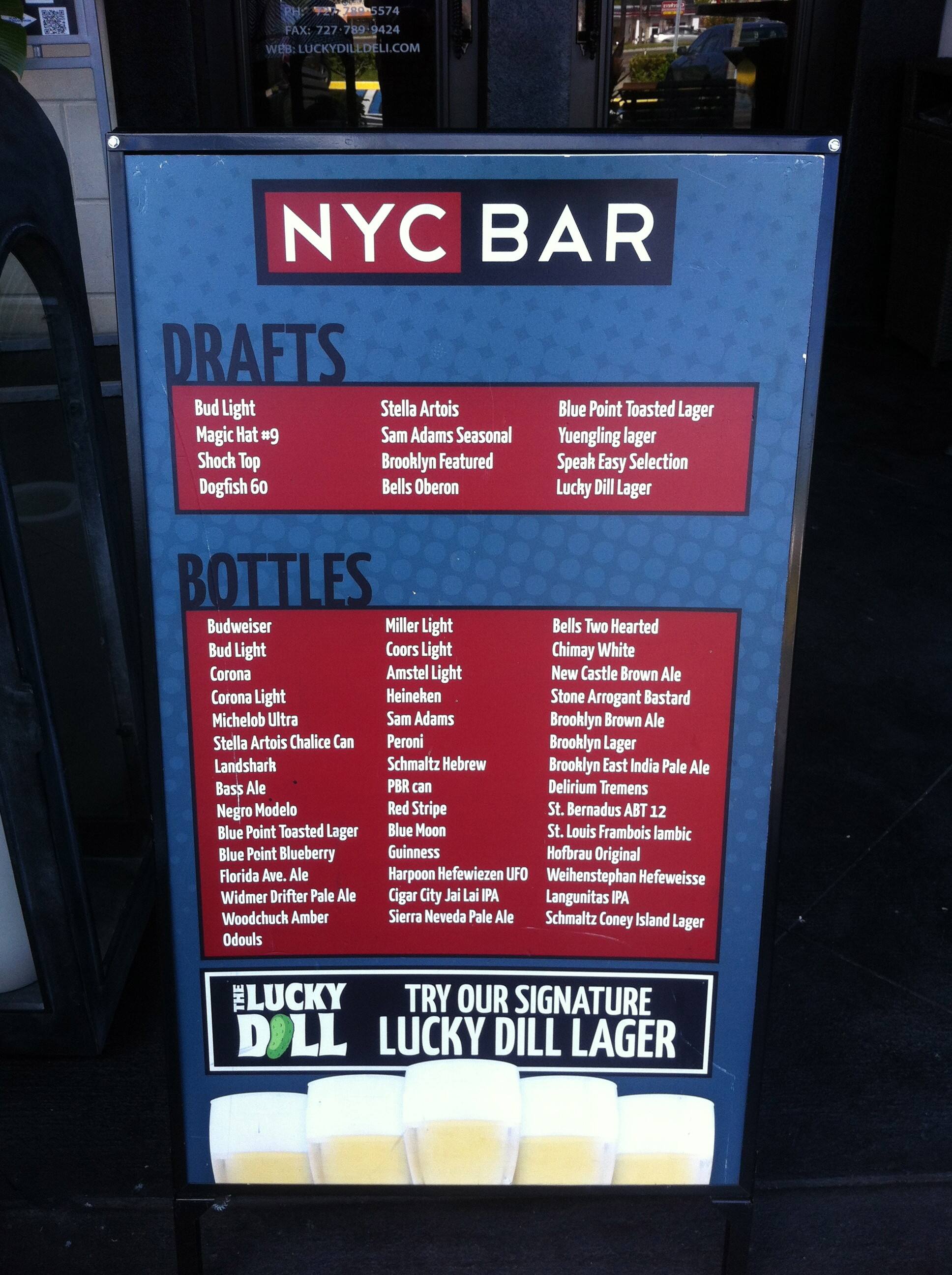 Menu at The Lucky Dill restaurant, Palm Harbor, US Hwy 19 N