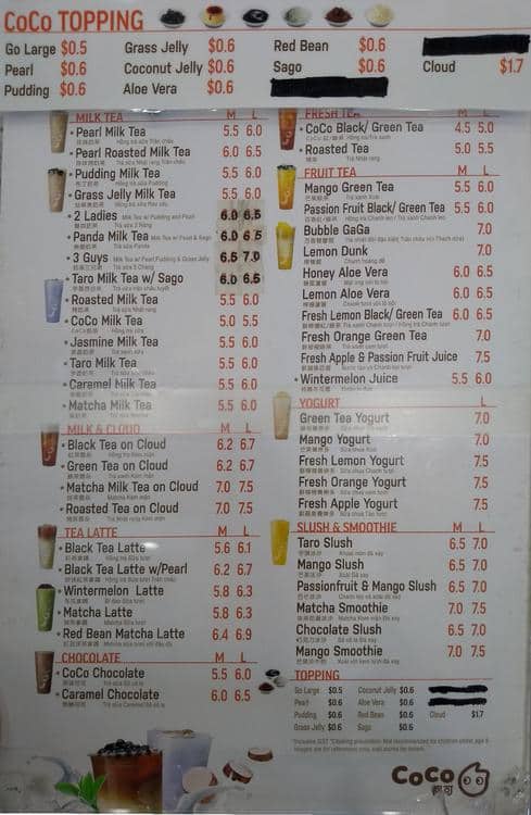 Coco Bubble Tea Nutrition Information | Besto Blog