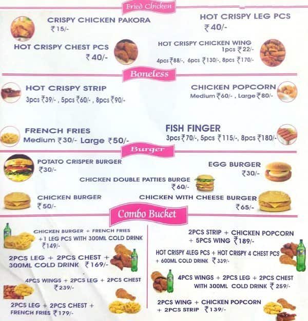 Quality Fried Chicken Menu, Menu for Quality Fried Chicken, Belur ...