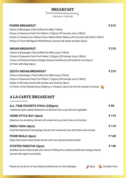 Menu of 5868, Adalaj, Ahmedabad