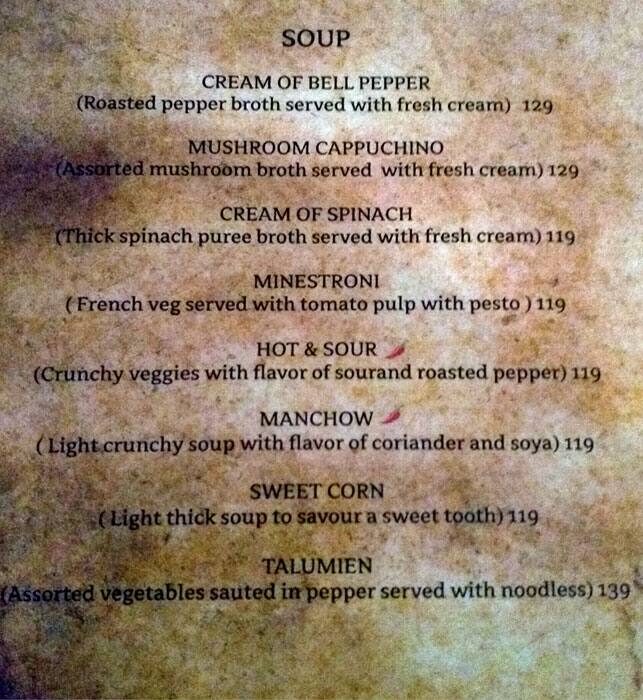 Menu at The Veg Kitchen, Mysuru