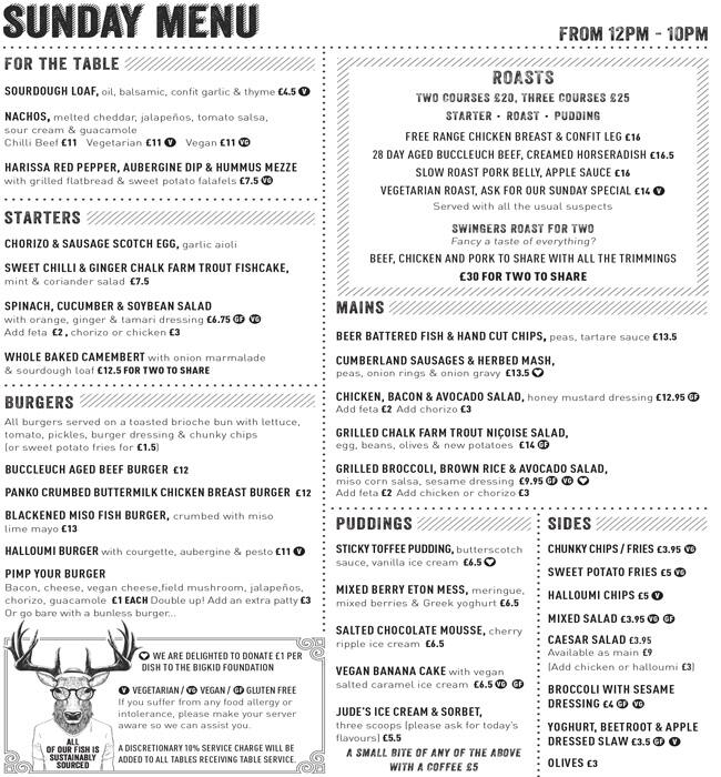 Menu at The Old Frizzle pub & bar, London, 74-78 The Broadway