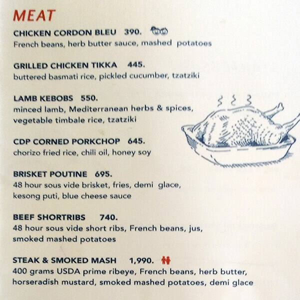 Menu at CDP Global Table restaurant, Makati