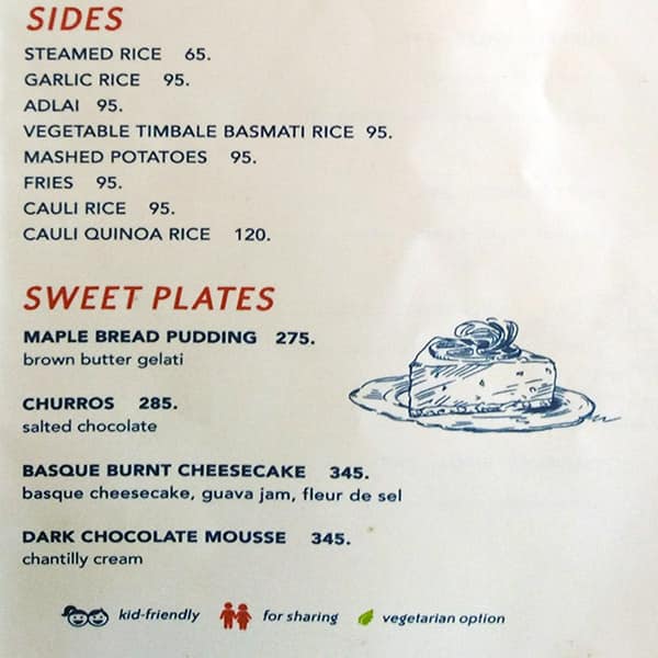 Menu at CDP Global Table restaurant, Makati