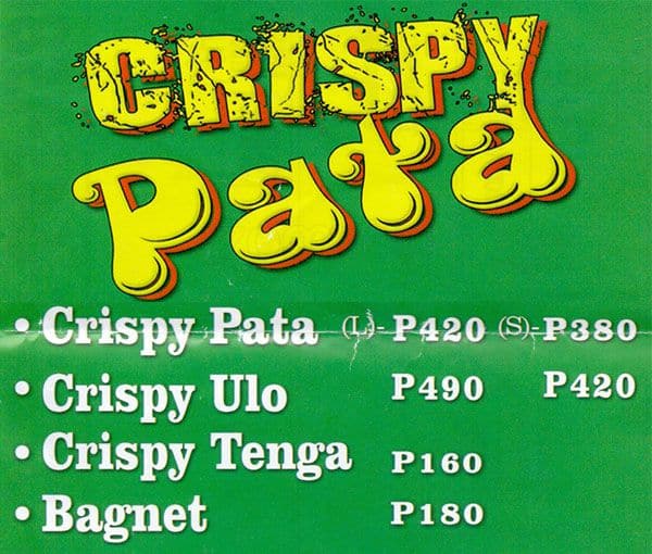 Gordo's Crispy Pata Menu, Menu for Gordo's Crispy Pata, Santa Lucia ...