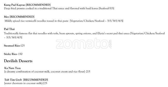 Menu at The Leaky Cauldron, New Delhi