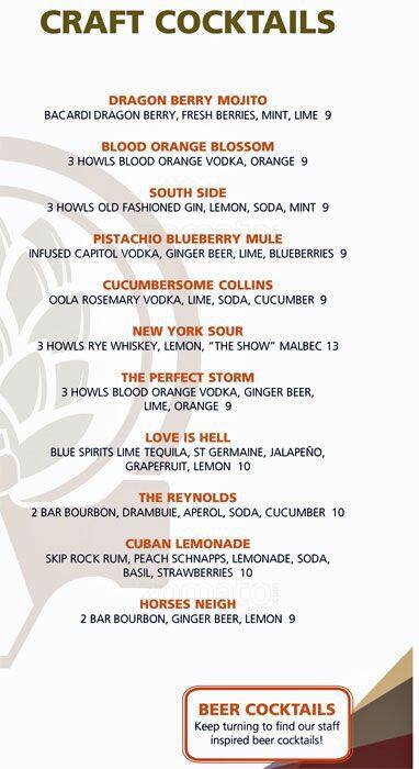 Menu at Tap House Grill pub & bar, Seattle