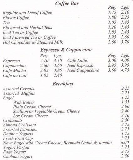 Menu at Blake & Todd restaurant, West New York, 52 Vanderbilt Ave