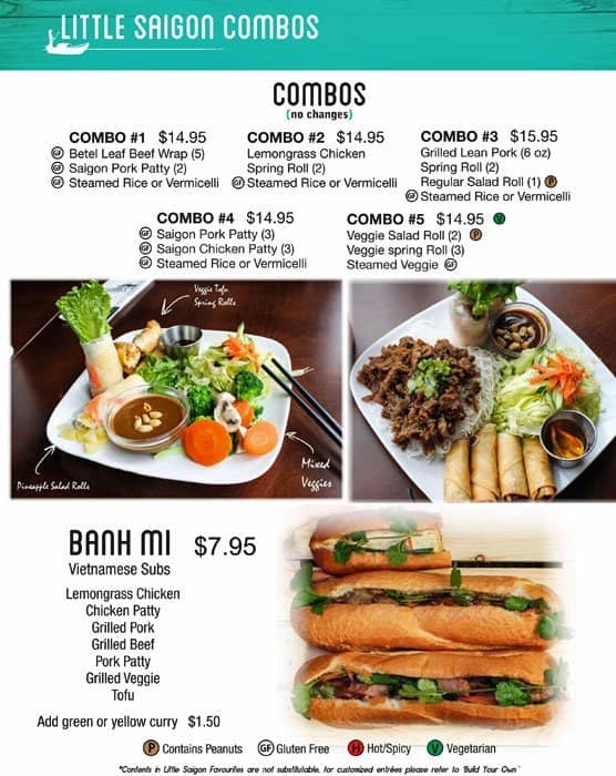 Menu at Little Saigon, Abbotsford, Essendence Avenue V2V 6M7