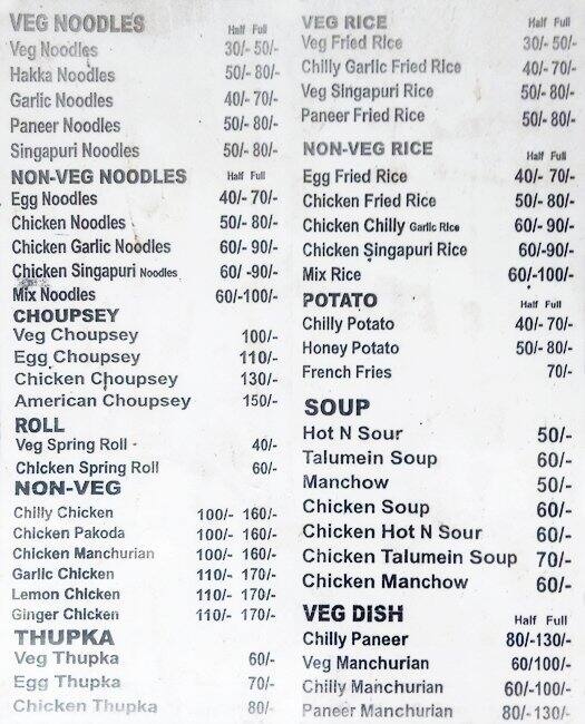 Menu at Red Chilli, Noida, B-12B