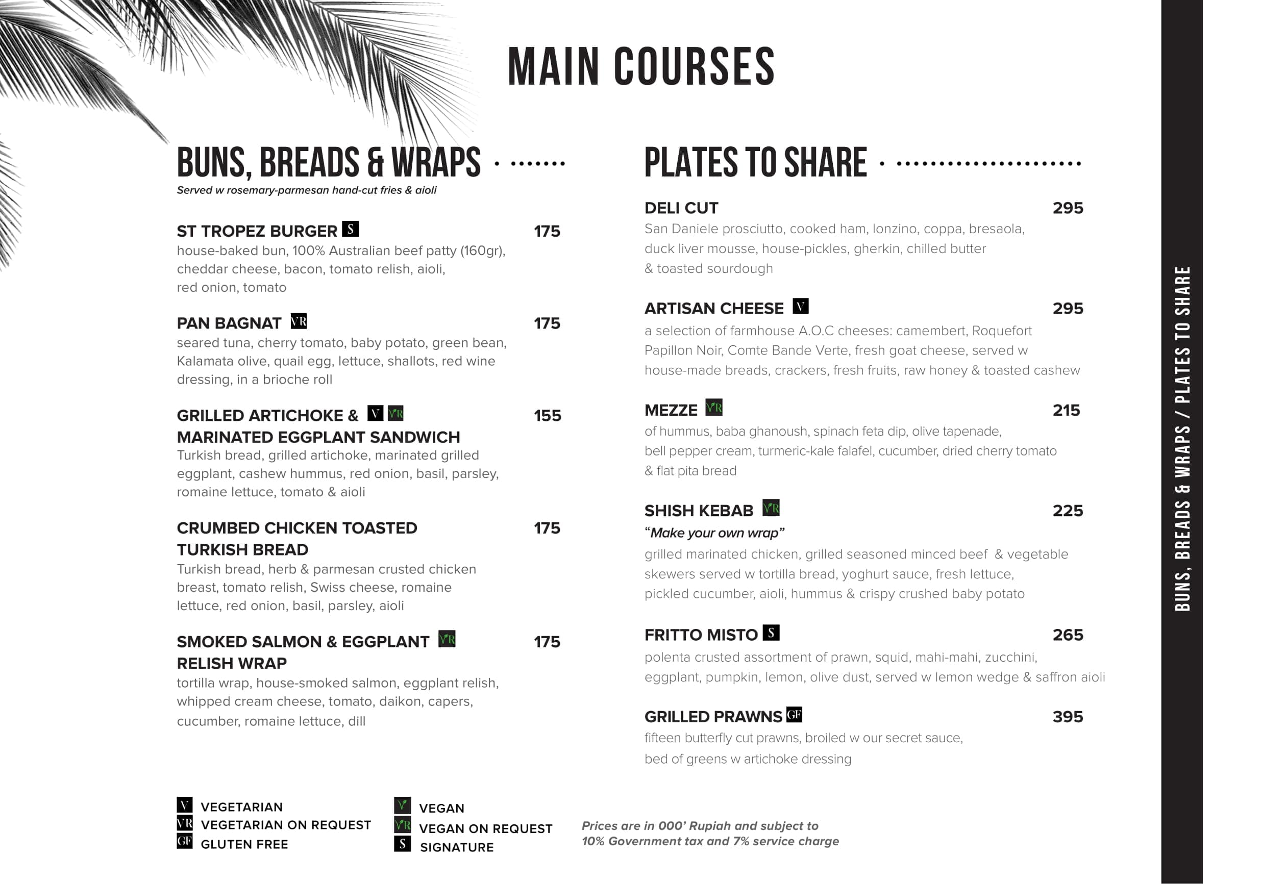 Menu at Rooftop Bar, Canggu