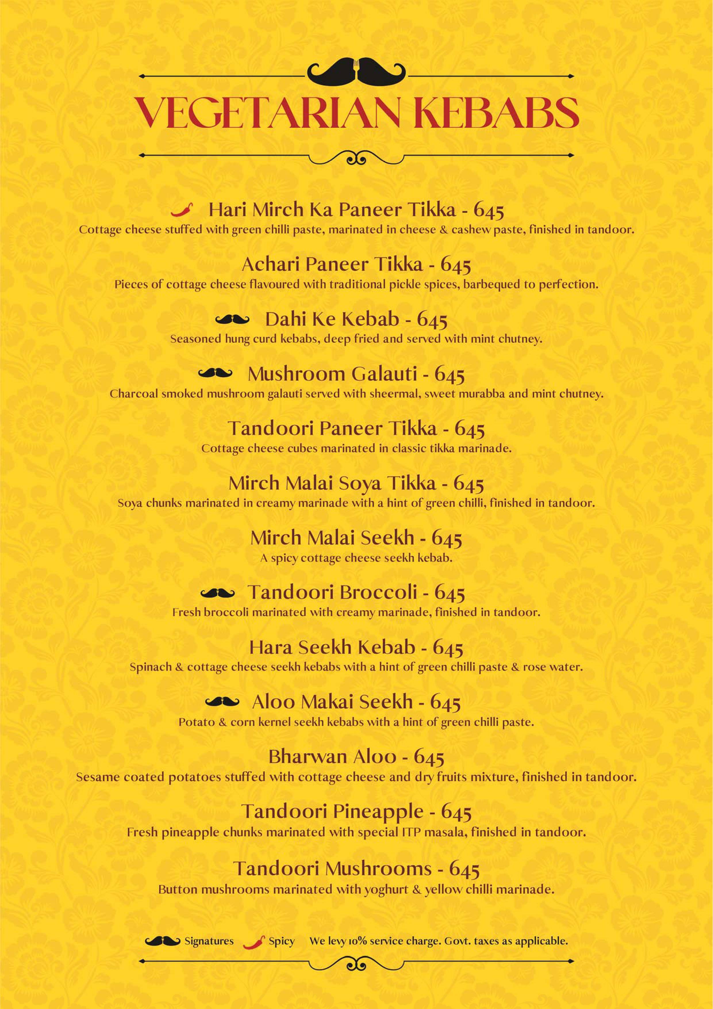 Menu of In The Punjab, Sector 66, Gurgaon
