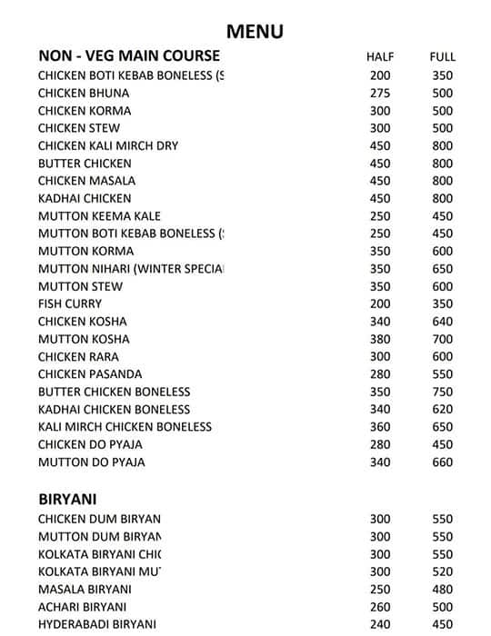 Menu of The Dwarka's, Sector 7, Dwarka, New Delhi