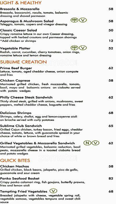 Sublime Lounge - Hotel ibis World Trade Centre Menu - Zomato